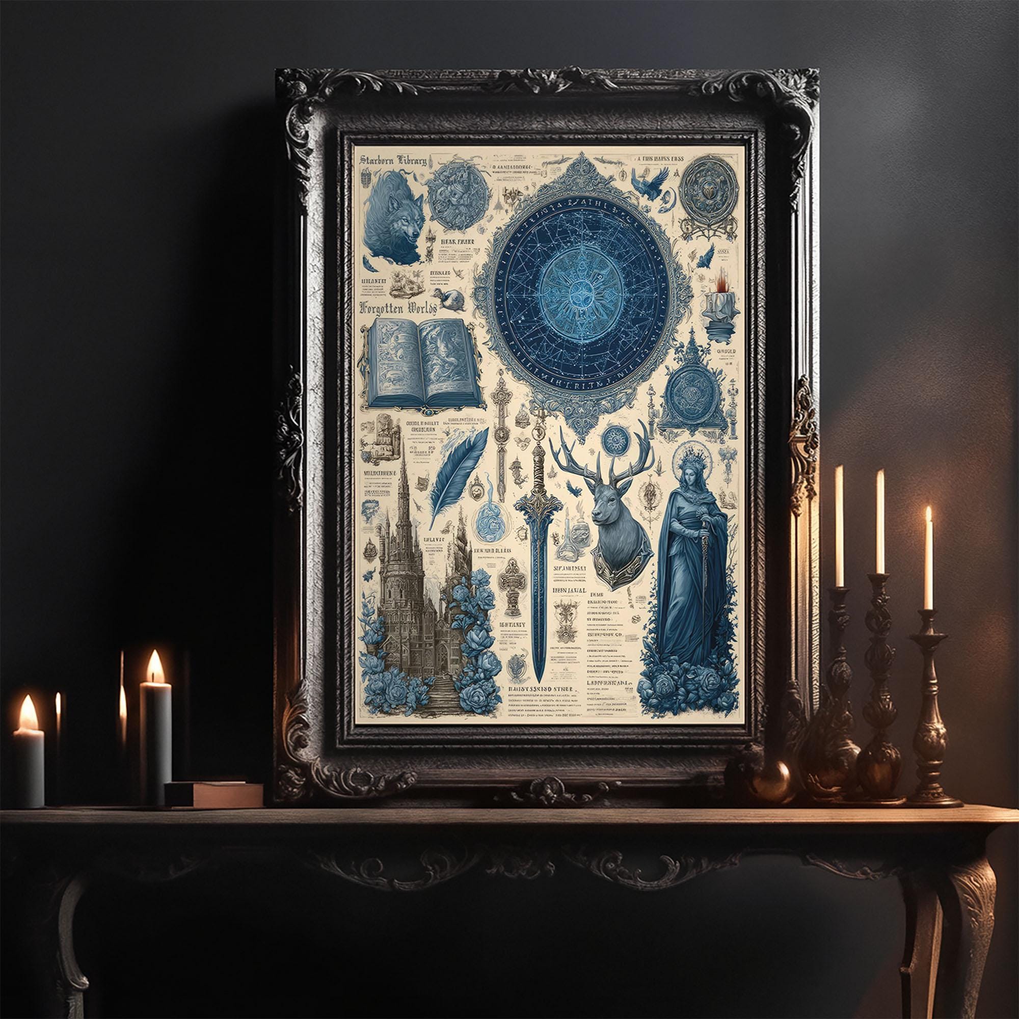 Library of Forgotten Worlds - Dark Academia Fantasy Poster With Fae ...