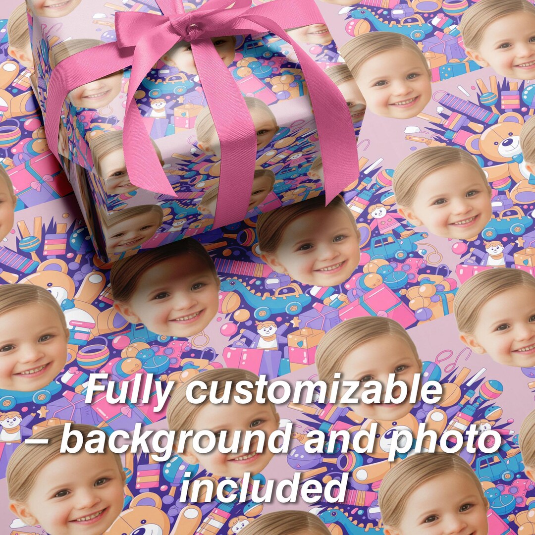 Custom Face Wrapping Paper Funny Personalized Gift Wrap With Photo ...