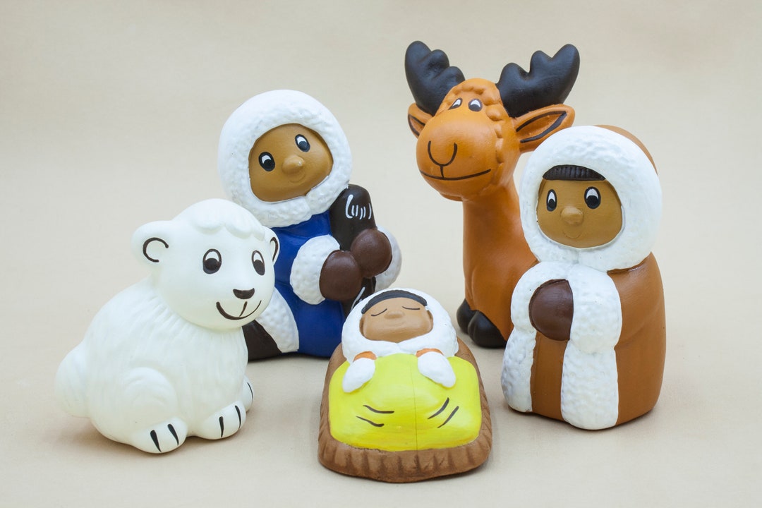 Miniature Nativity Handmade in Ceramicized Terracotta Depicted in ...