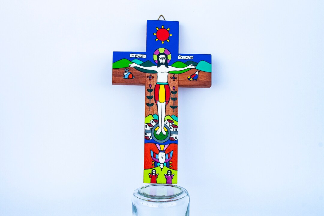 "new Creation" Cross Made of Wood and Hand-painted in El Salvador ...