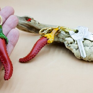 Cornetto / Chili Pepper Keychain Lucky Charm in Real Italian Leather ...