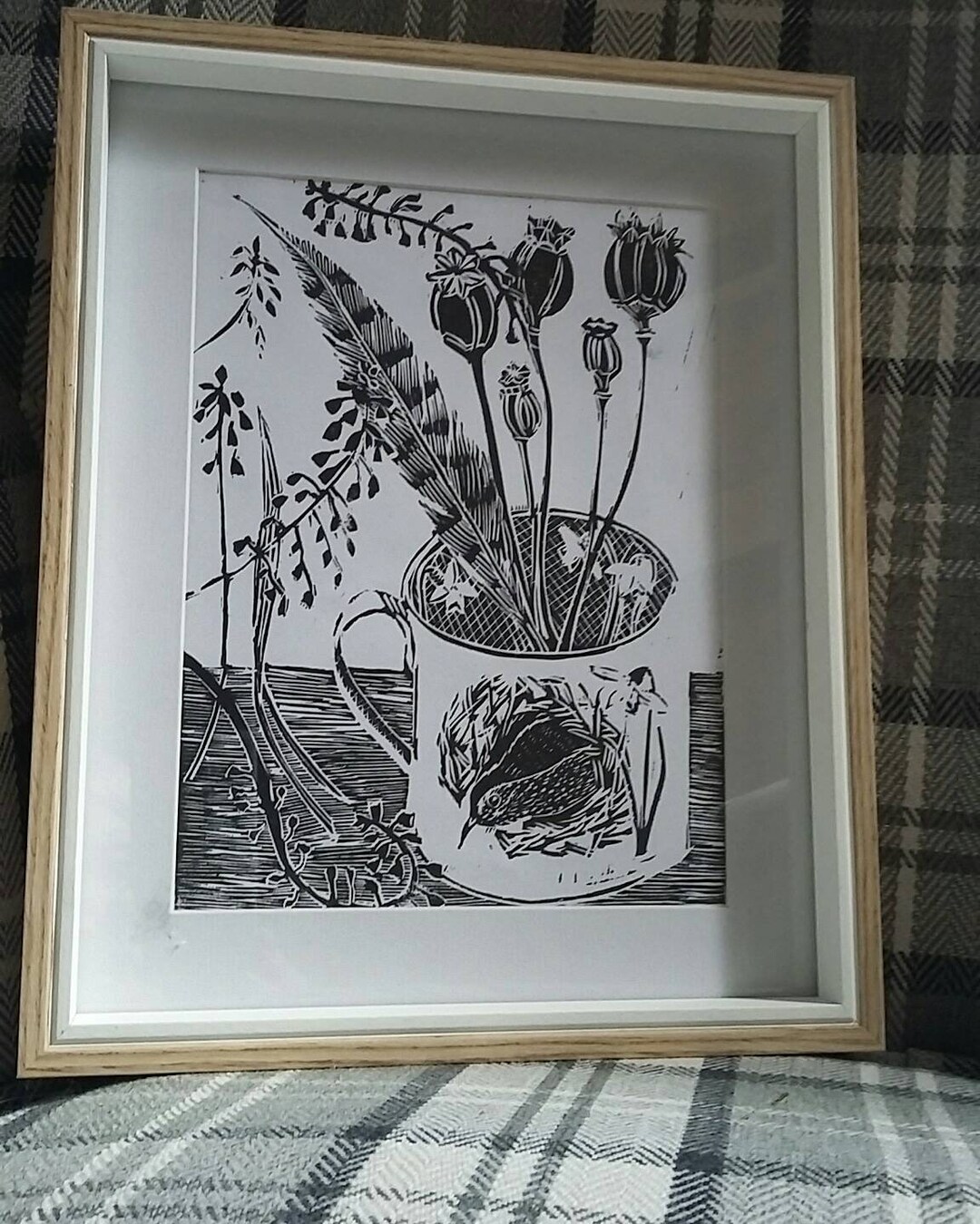 Still Life With Wren Mug ,grape Hyacinths and Poppy Seed Heads - Etsy