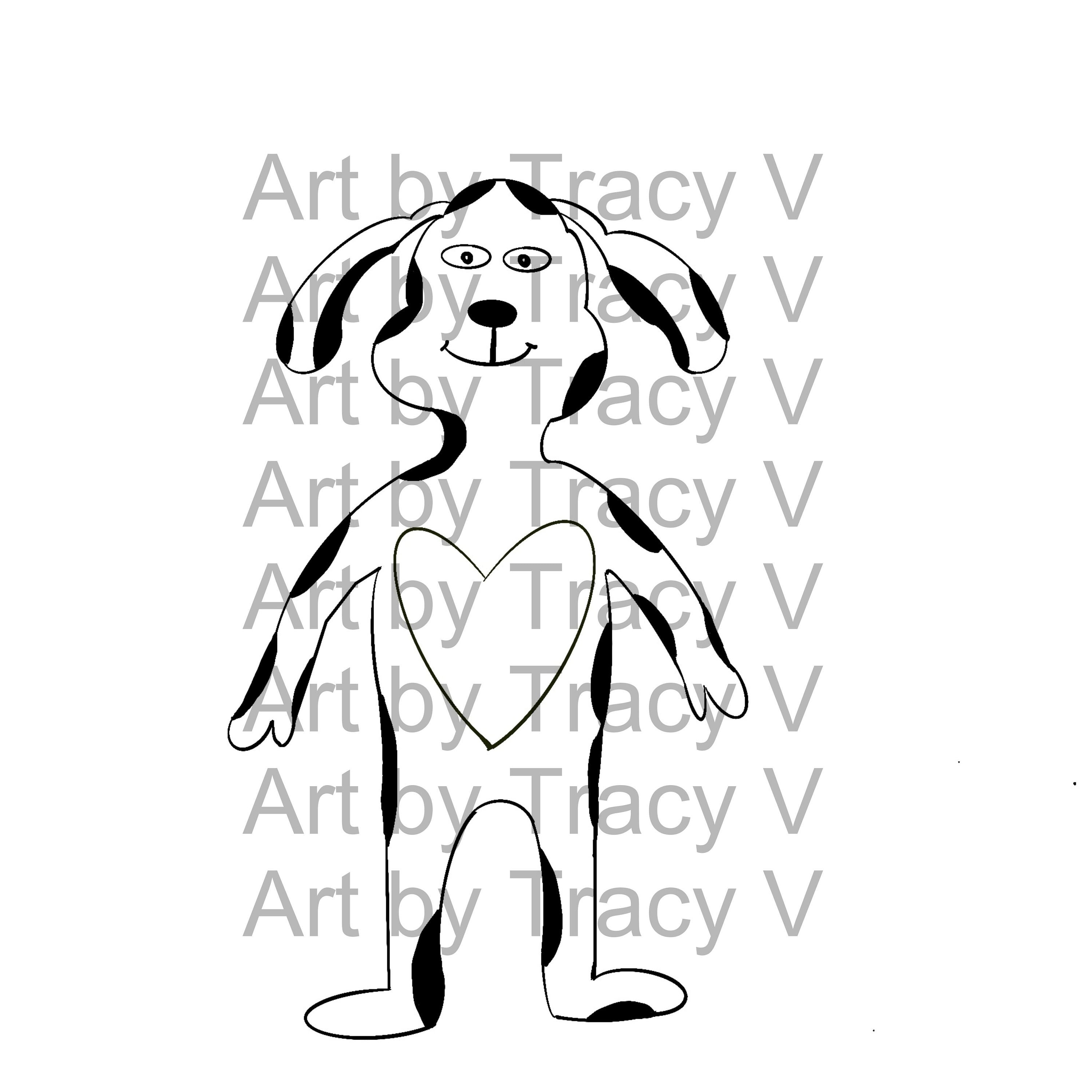 Love Dog Coloring Page: Printable Art (digital Download) - Etsy