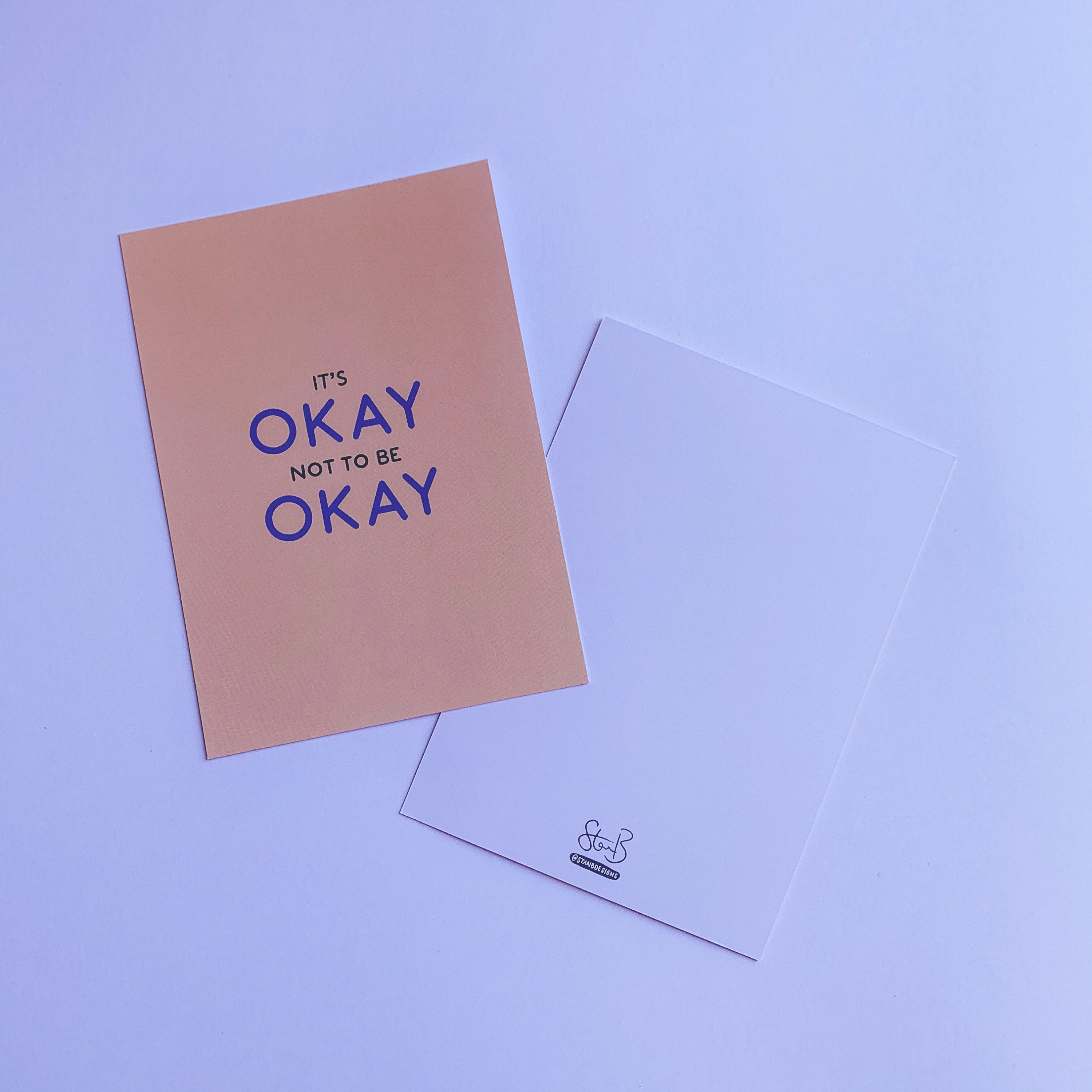 It's Okay Not to Be Okay Postcard, Mini Print, Mental Health Postcard ...