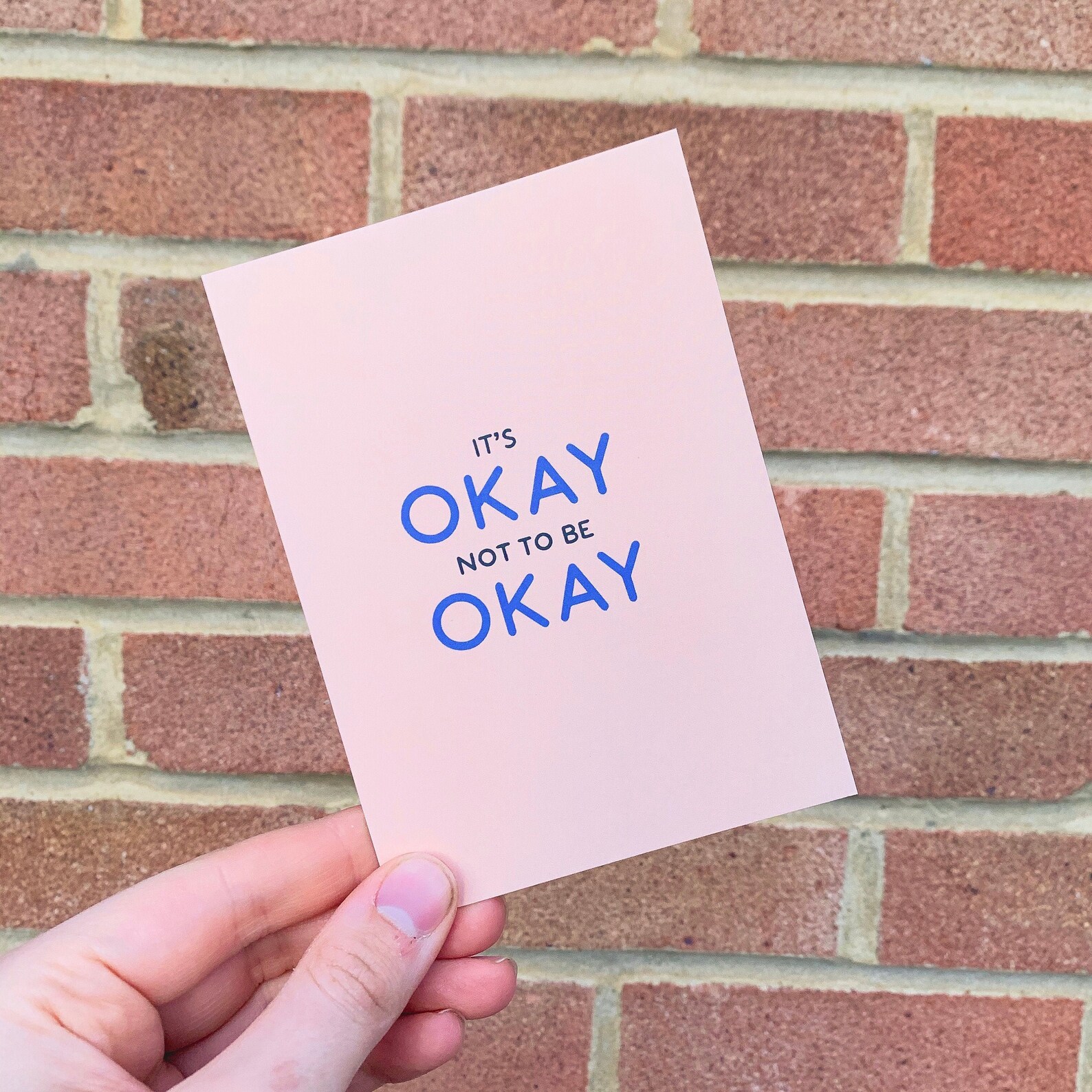 It's Okay Not to Be Okay Postcard, Mini Print, Mental Health Postcard ...