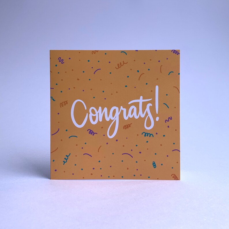 Congrats Card Congratulations Card Greetings Card Orange - Etsy