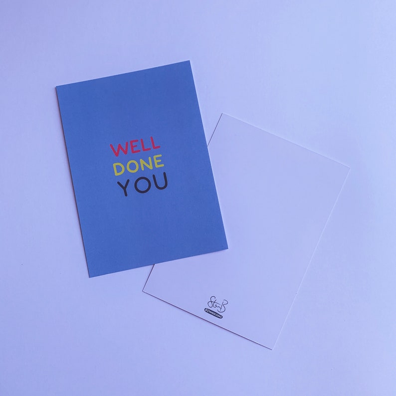 Well Done You Postcard, Well Done Mini Print, Congratulations Postcard ...