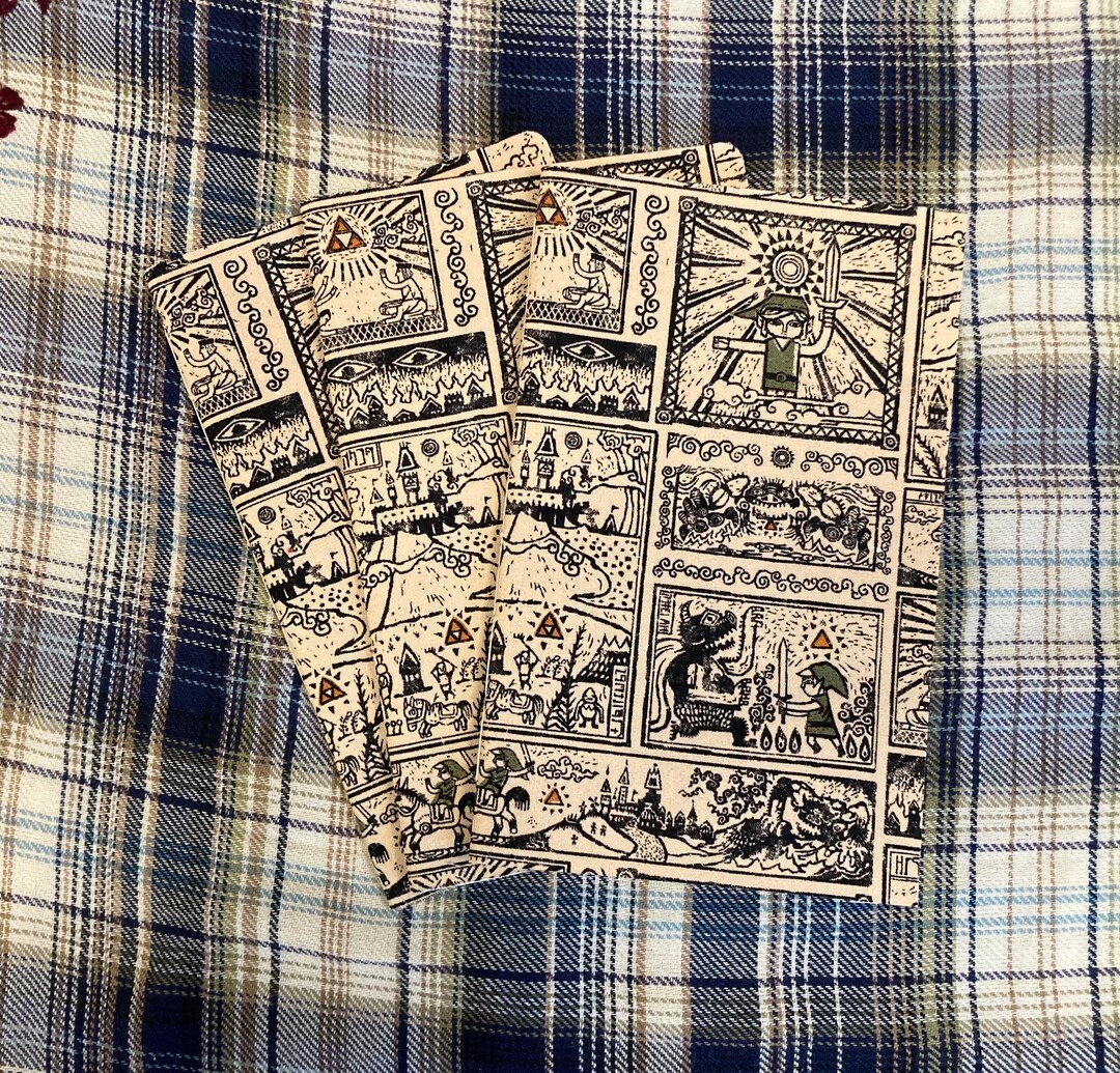 Set of 3 Legend of Zelda Wind Waker Scroll Fabric Print Handmade ...