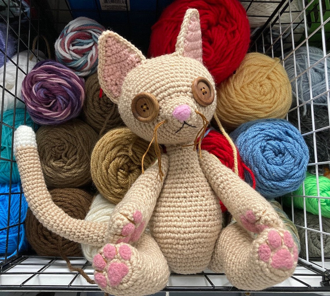 Button Cat Crochet Amigurumi Pattern PDF - Etsy