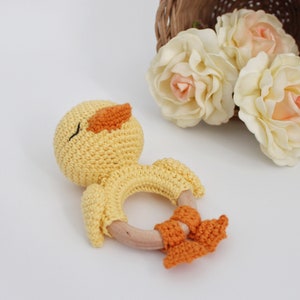 Duck Crochet Pattern Baby Rattle Amigurumi Pattern Duck Plush Crochet ...