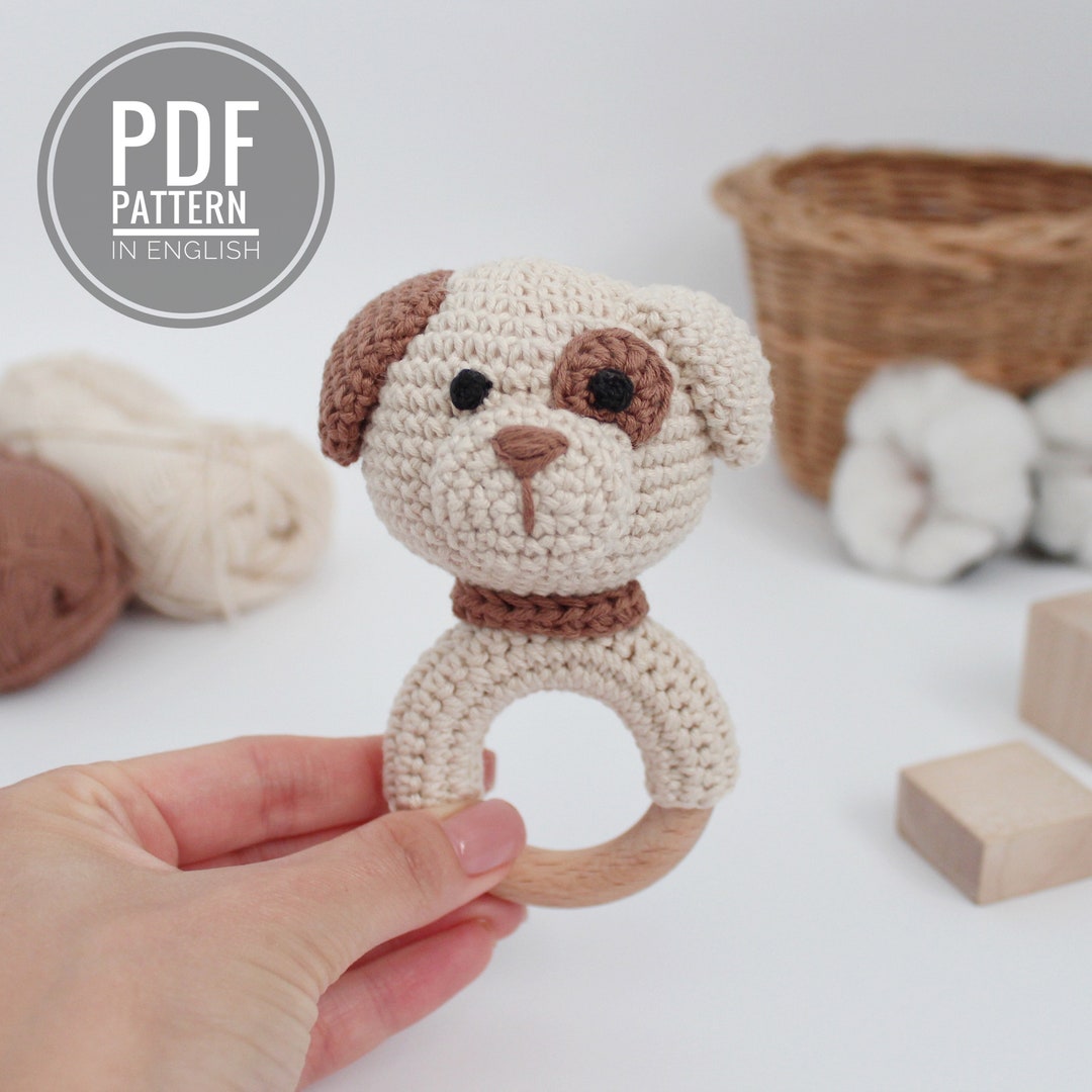Dog Crochet Pattern Baby Rattle Amigurumi Dog Pattern Crochet Dog Plush ...
