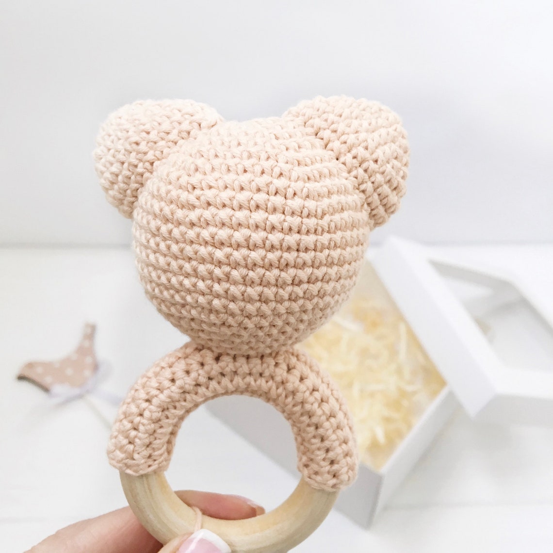 Crochet cat Baby rattle with name Amigurumi cat Baby gift cat | Etsy