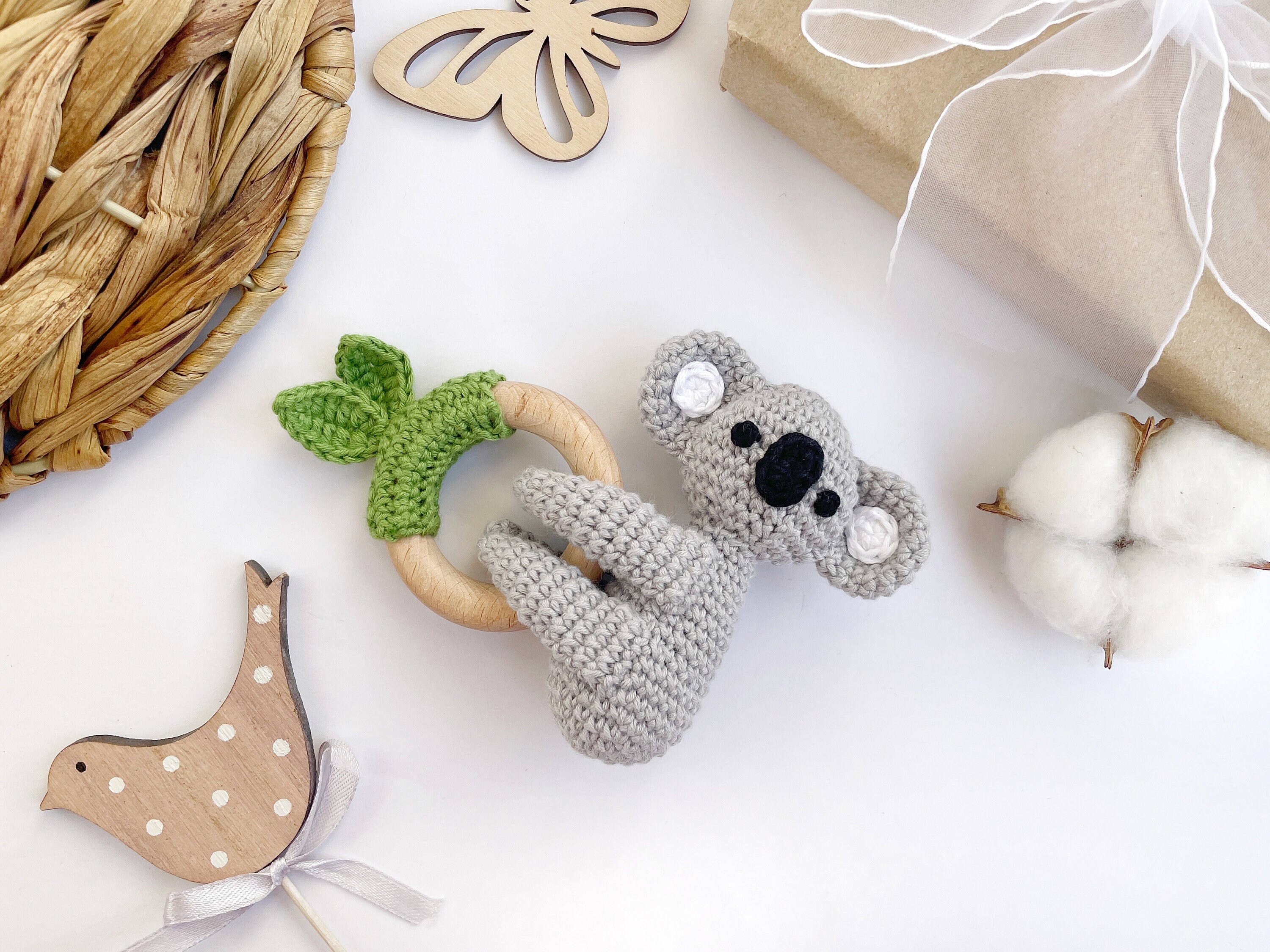 Koala Bear Crochet Pattern Baby Rattle Amigurumi Pattern Koala - Etsy