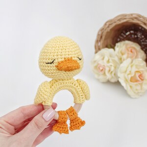 Duck Crochet Pattern Baby Rattle Amigurumi Pattern Duck Plush Crochet ...
