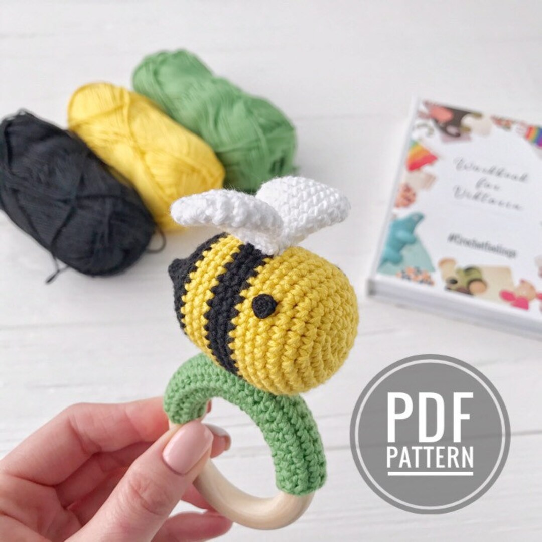 Bee Crochet Pattern Baby Rattle Crochet Bee Plush Amigurumi Pattern ...