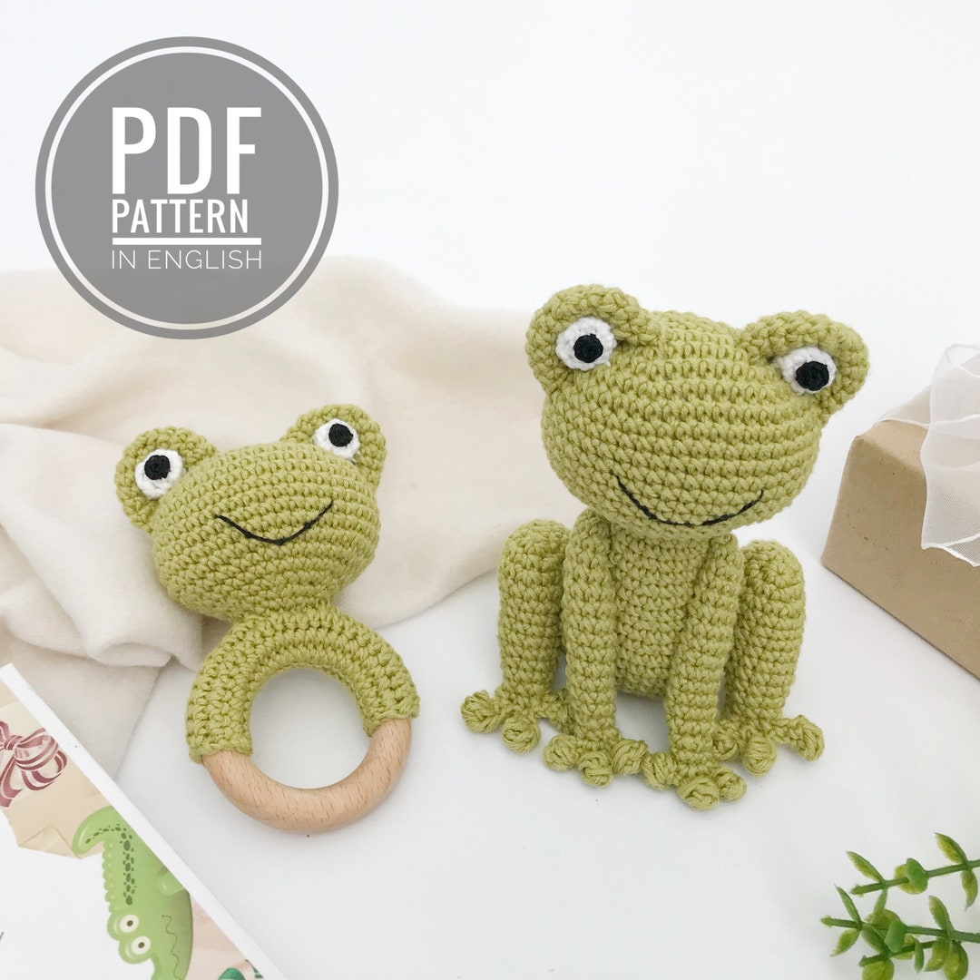 Frog Crochet Pattern Toy and Baby Rattle Amigurumi Pattern Frog Plush ...
