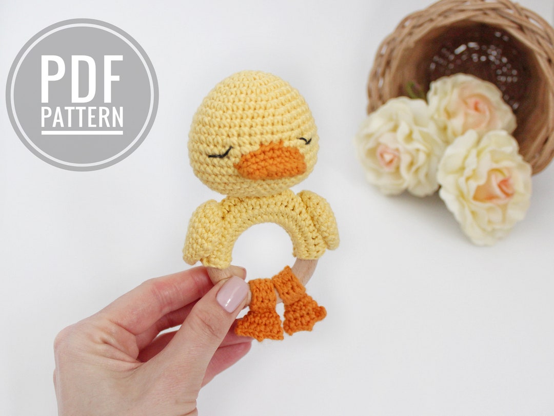 Duck Crochet Pattern Baby Rattle Amigurumi Pattern Duck Plush - Etsy