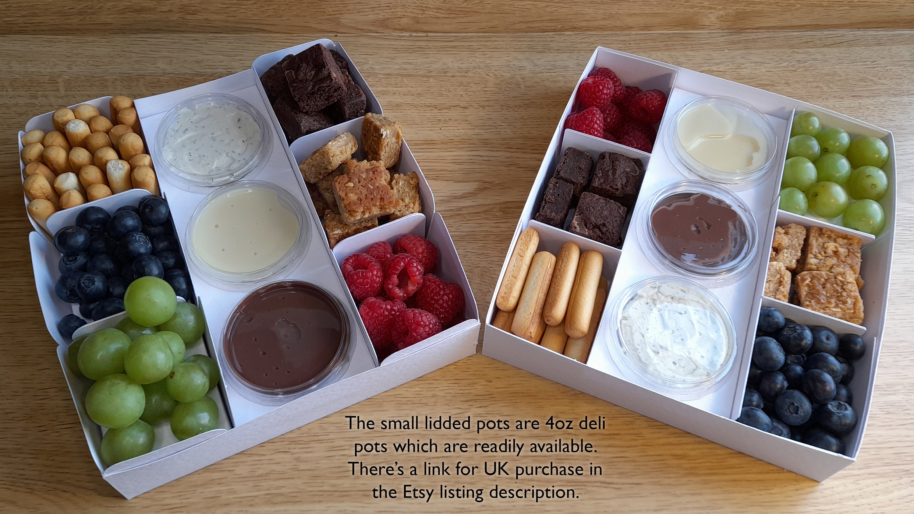 SVG File to Cut a Large Grazing Box to Hold 4oz Deli Pots and 6 ...