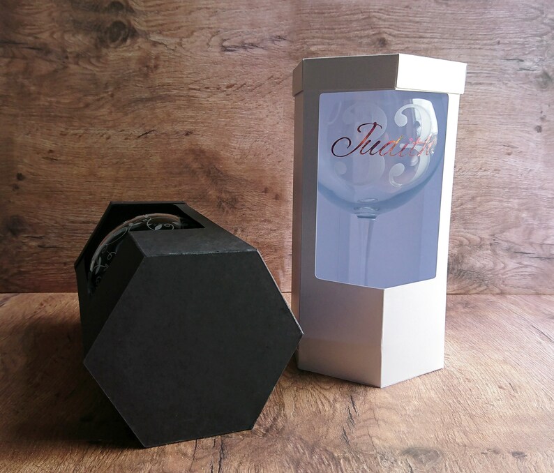 SVG File to Cut a Strong, Six-sided Box for a Large Gin Glass, Tall ...