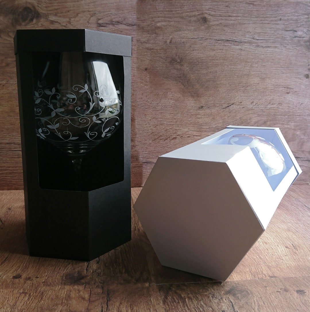 SVG File to Cut a Strong, Six-sided Box for a Large Gin Glass, Tall ...