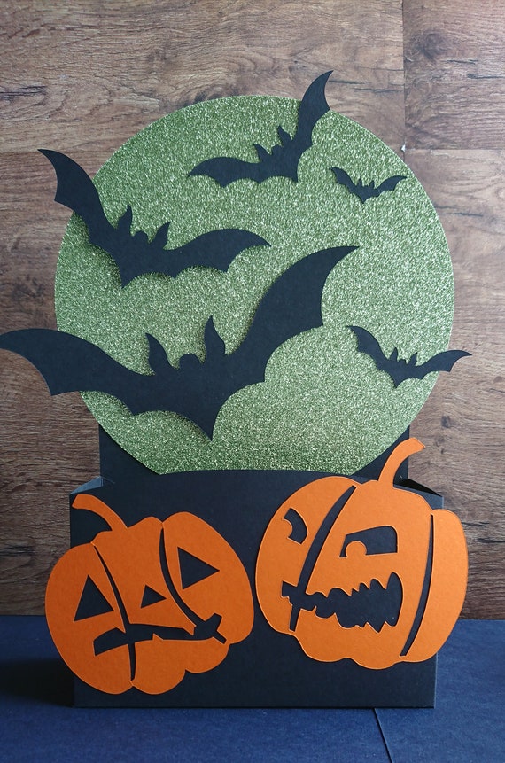 Halloween Belly Box SVG Full Moon and Bats Belly Box - Etsy UK