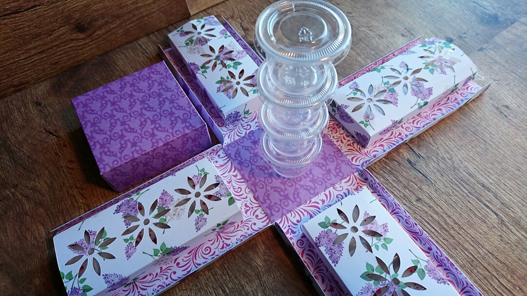 SVG File to Cut a 4-sided Explosion Box to Hold Four Cello-wrapped Snap ...