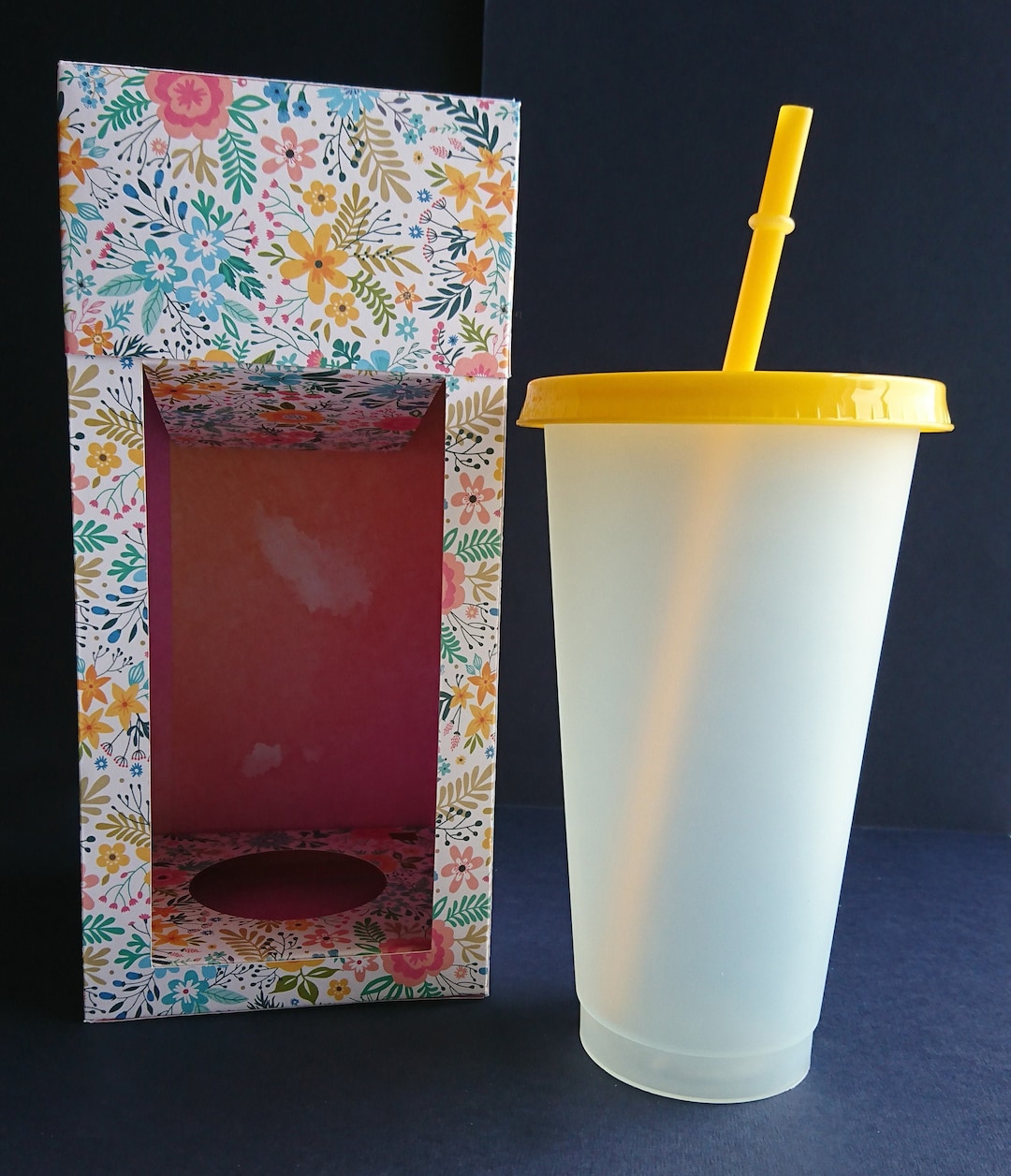 Presentation Box for 24 Oz Cold Cup & Straw, Digital Files for Cricut ...