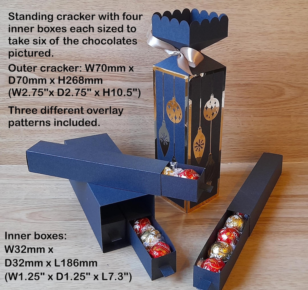 Christmas Cracker With Four Inner Sliding Trays for Cricut, Silhouette ...