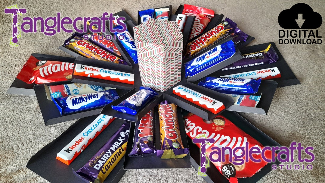 Exploding Chocolate Box File Bundle, 3-tier Explosion Box With Central ...