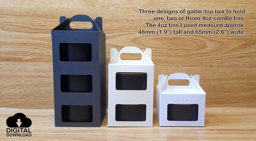 SVG File to Cut Three Different Boxes to Hold 4oz Candle Tins, Cricut ...