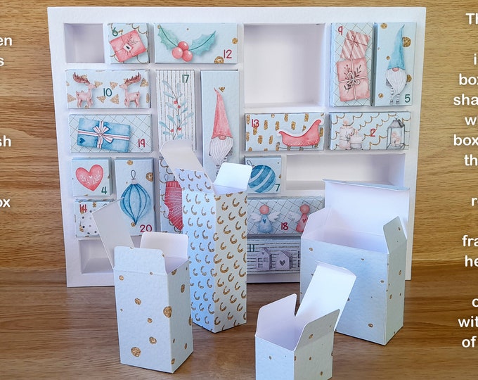 Advent Calendar 24 Box Set Empty DIY Make Your Own Countdown to ...