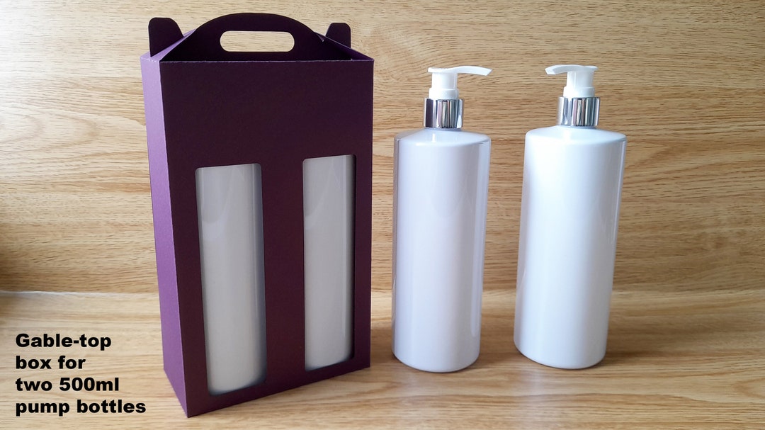 SVG File to Cut a Gable-top Presentation Box for Two 500ml Pump Bottles ...