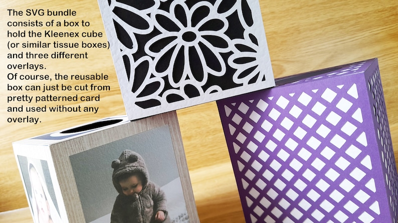 Cube Tissue Box Cover, Floral Overlay, SVG Files (digital Download) - Etsy