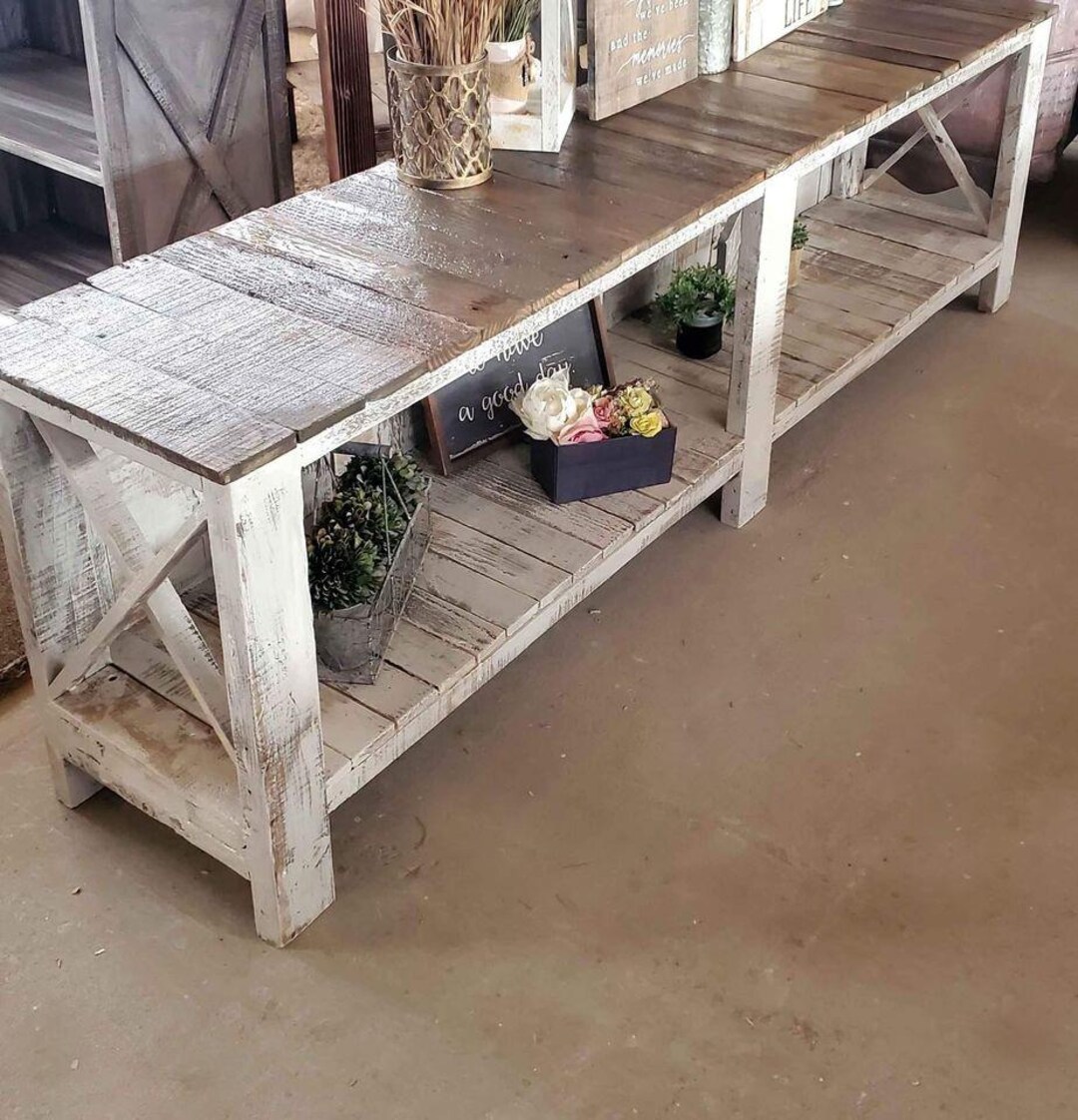 94 Inches Tv Stand/bench/shelves - Etsy