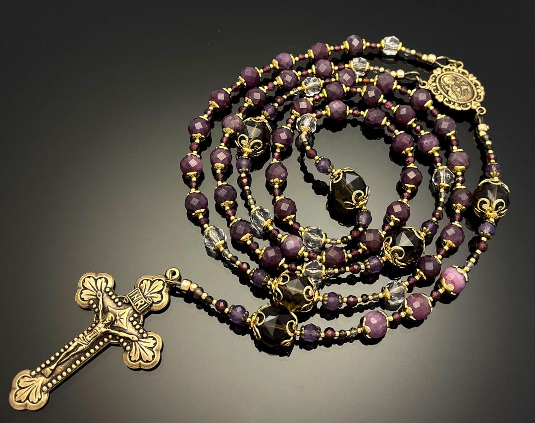 Ruby Rosary, Purple Rosary, Catholic Rosary, Catholic Gift, First ...