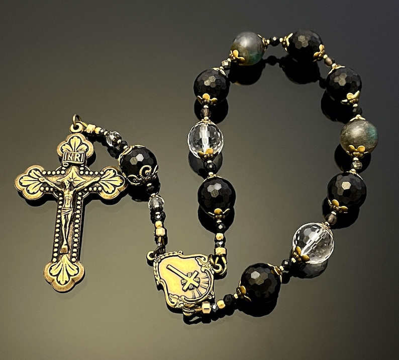 Black Spinel Rosary, Pocket Rosary ,catholic Rosary, Catholic Gift ...