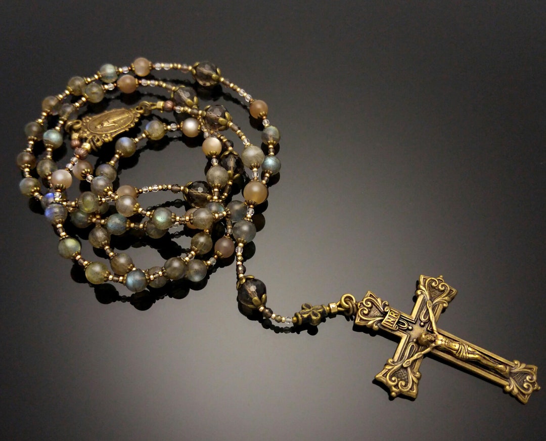 Labradorite Rosary, Stunning Gray Rosary, Catholic Rosary, Catholic ...