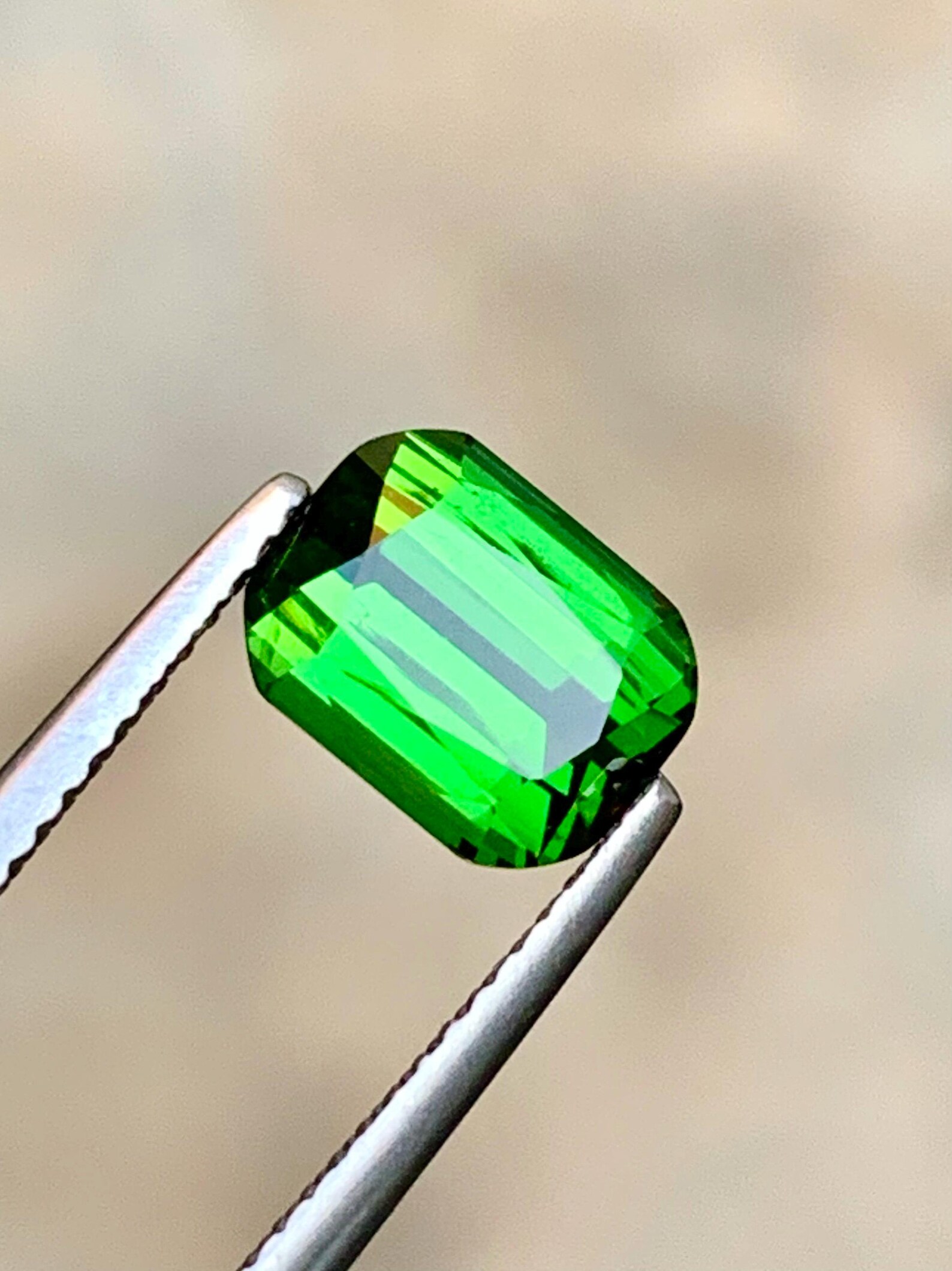 3.10 Ct Green Tourmaline Gemstone: Cushion Cut Rare Green Stone - Etsy