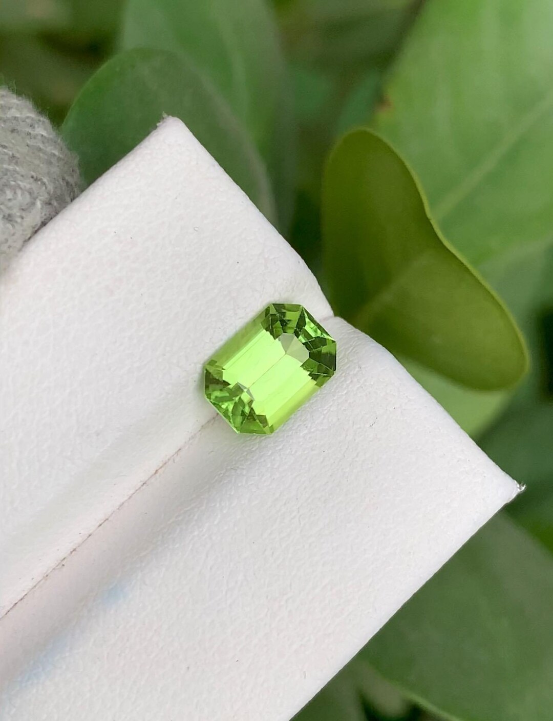 2.1 Crt Peridot Emerald Cut Perfect Faceted Peridot for Jewellery ...