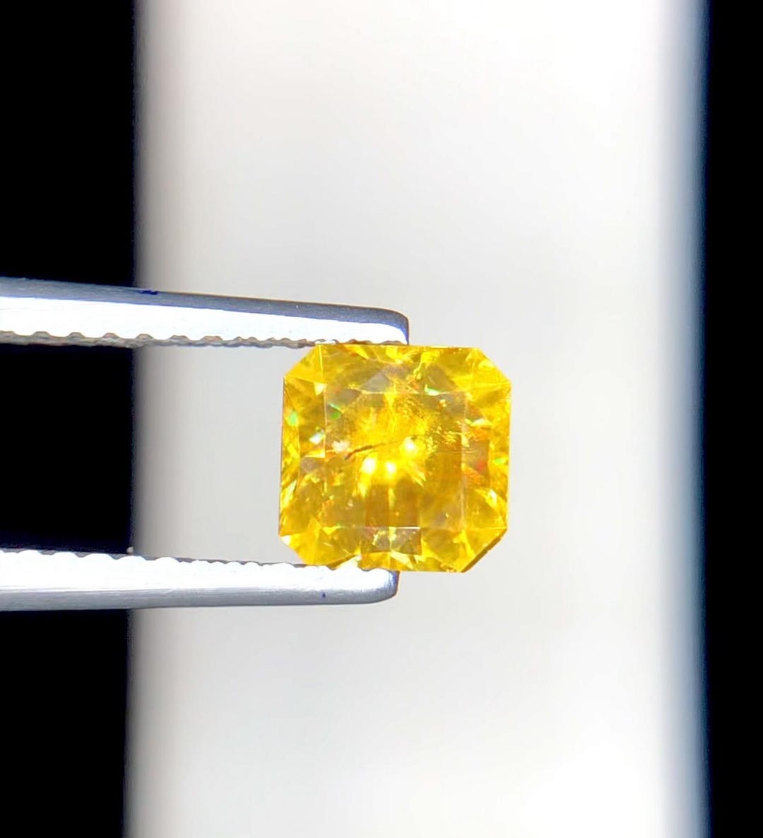 1.25 Ct Radiant Cut Yellow Sphene Gemstone: Rare Titanite Collector's ...