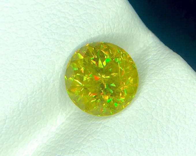 1.82 CRT Sparkling Rare Green Titanite Sphene Natural Round Fancy Cut ...
