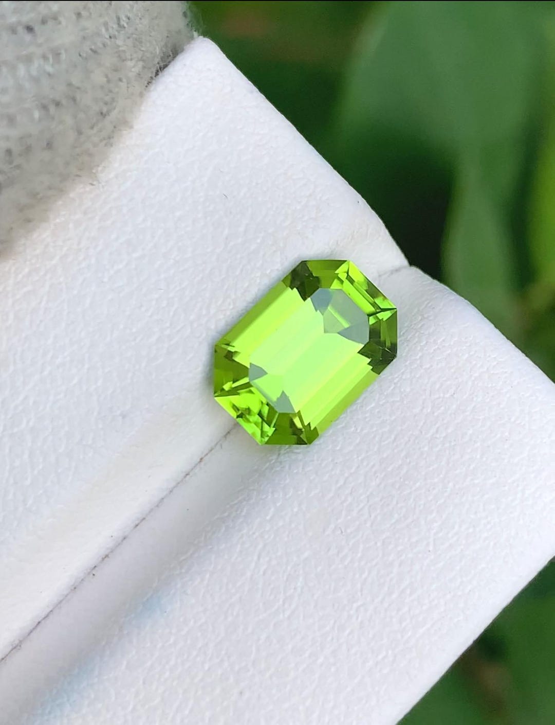 3.10 Crt Peridot Emerald Cut Perfect Faceted Peridot for Jewellery ...
