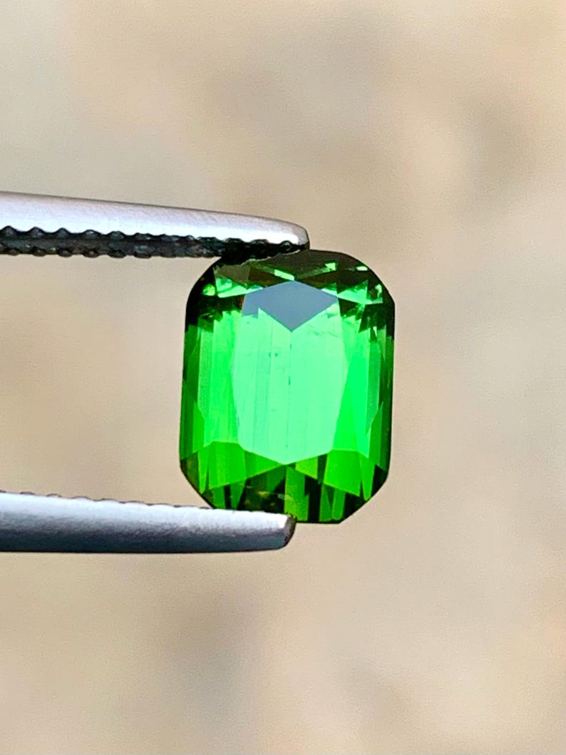 3.10 Ct Green Tourmaline Gemstone: Cushion Cut Rare Green Stone - Etsy