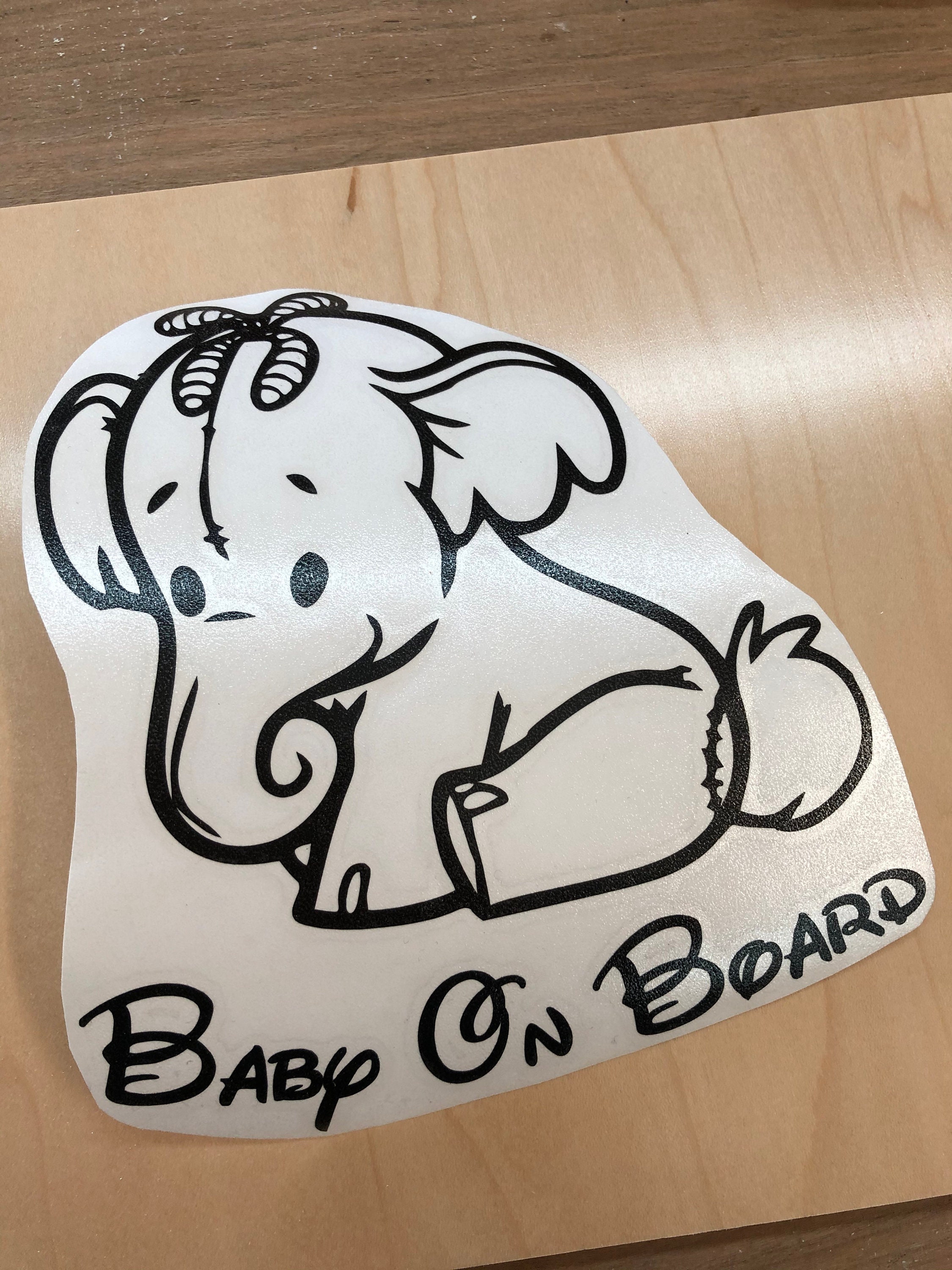 Winnie the Pooh Heffalump Elephant Baby on Board/ Car Decal | Etsy