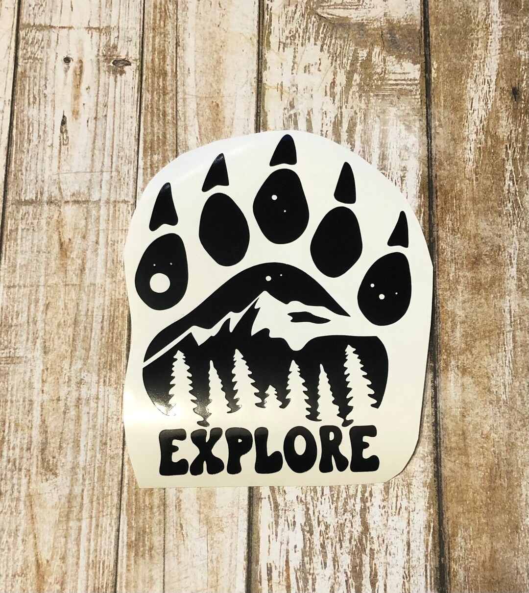 Bear Claw Explore Decal,bear Paw Print Woodsy Landscape Decal,explorer ...