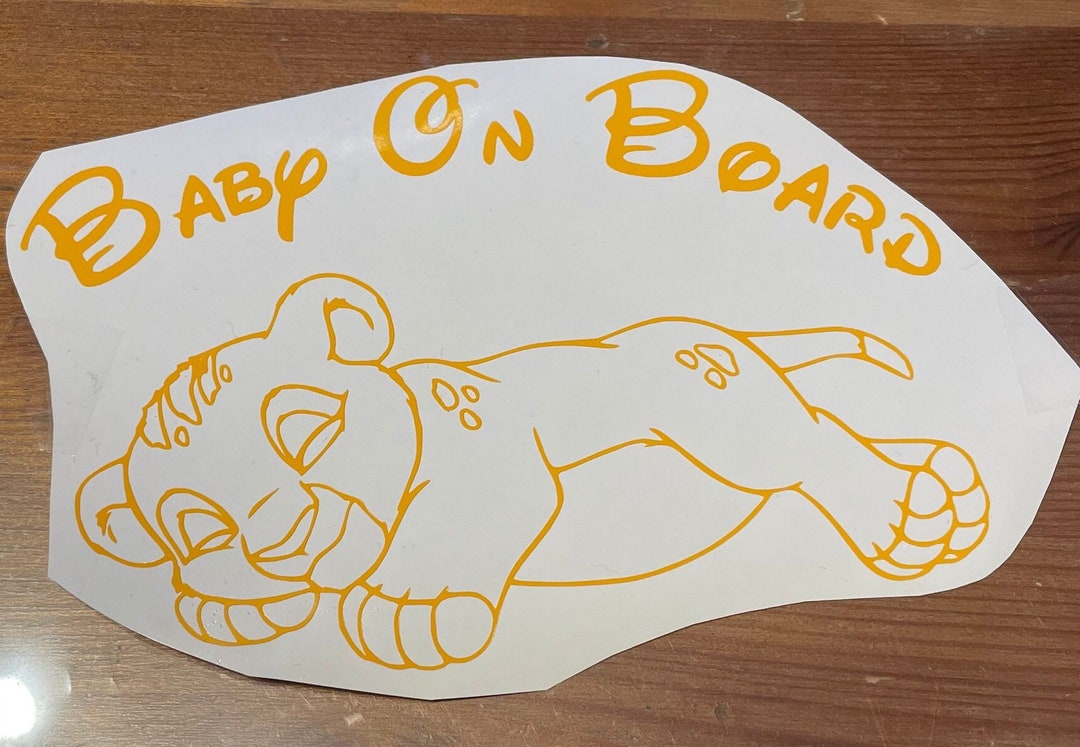 Baby Simba 'baby on Board' Car Decal - Lion King - Etsy