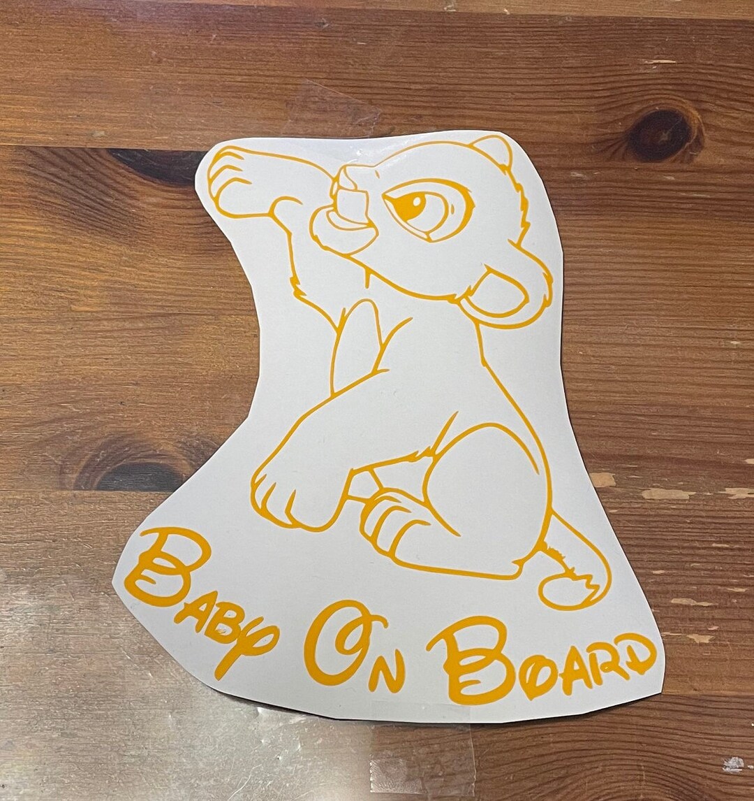 Simba Baby on Board Decal, the Lion King Car Sticker - Etsy