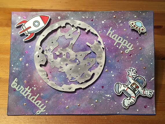 Birthday Space Card/ Outer Space Astronomy Card/ Greeting - Etsy