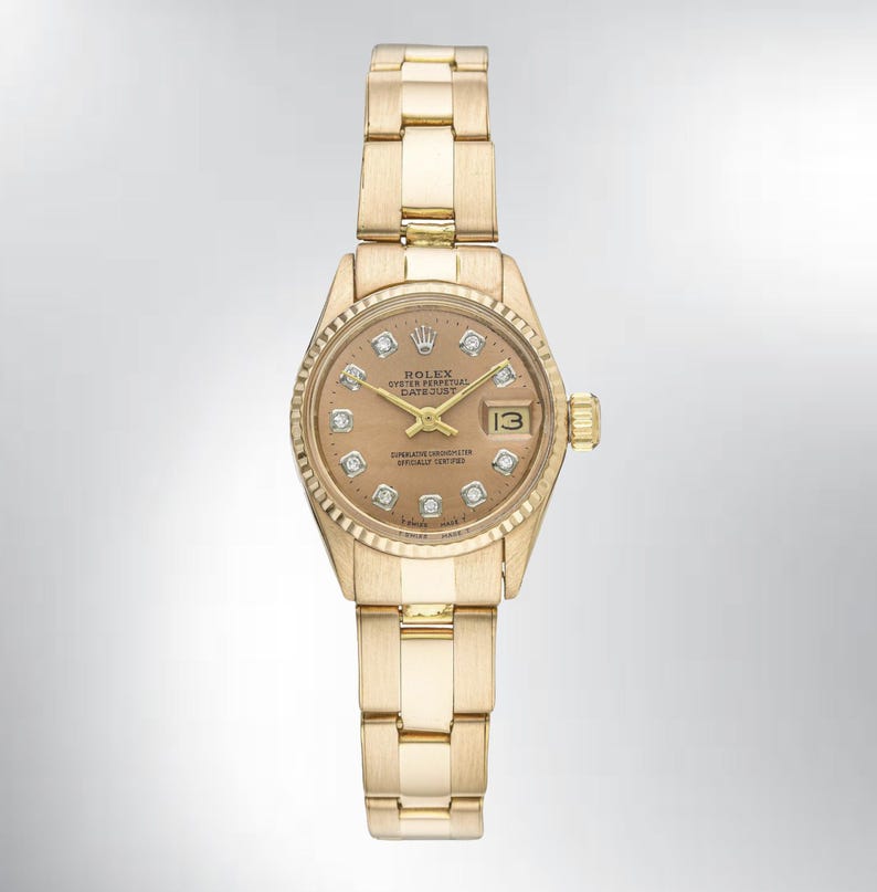 Rolex Oyster Perpetual Datejust Automatic Watch 18K Rose Gold W ...