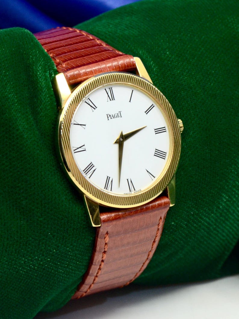 Vintage 1980s Men's Piaget Dress Watch in 18K Yellow Gold Ref.9894 - Etsy